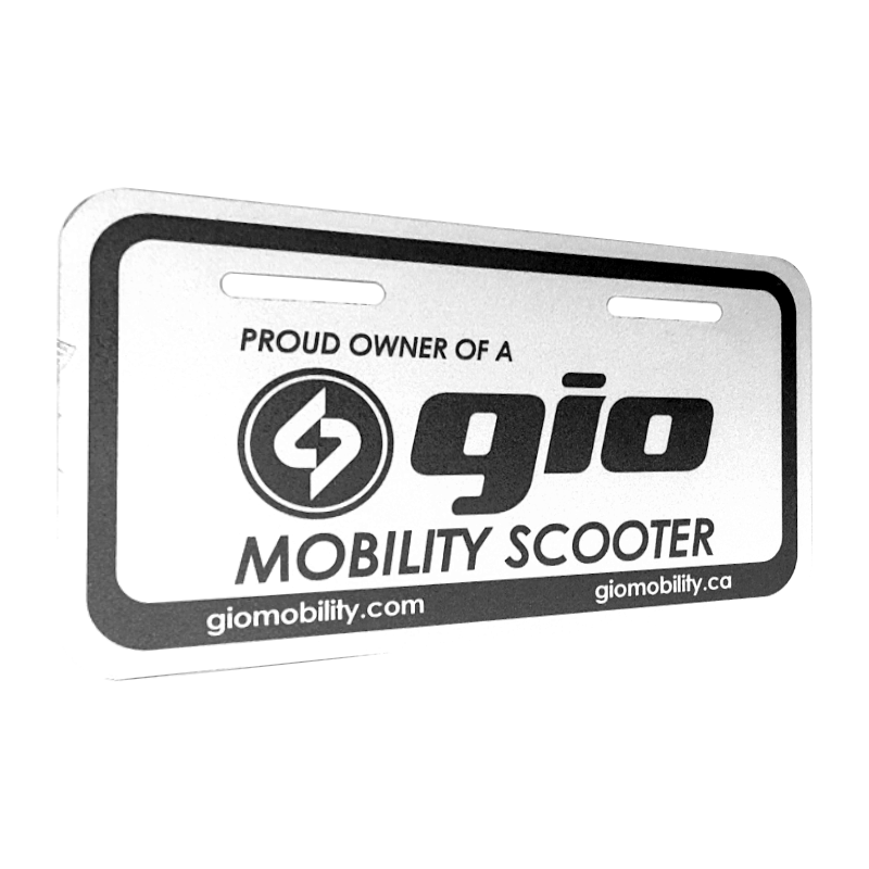 GIO Mobility Scooter Vanity Plate – GIO Mobility Canada
